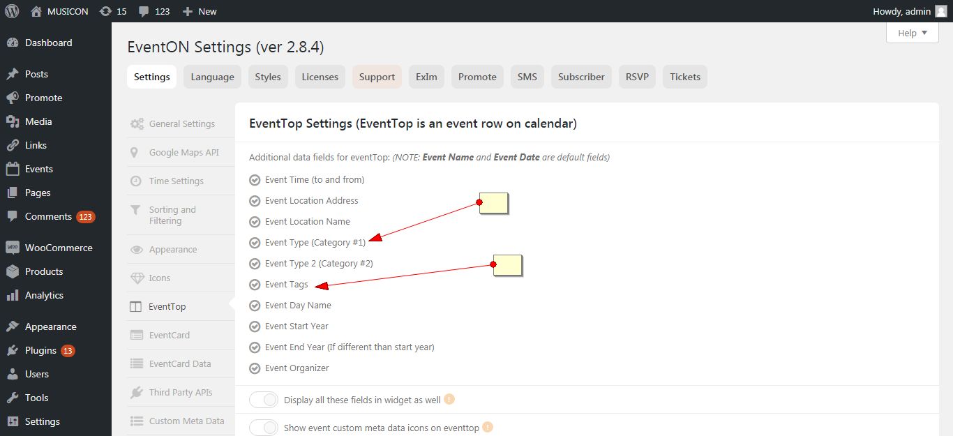 How to display Event Type Category at event list. – EventON Help Desk
